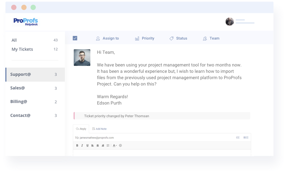 Online Ticketing System | ProProfs Desk